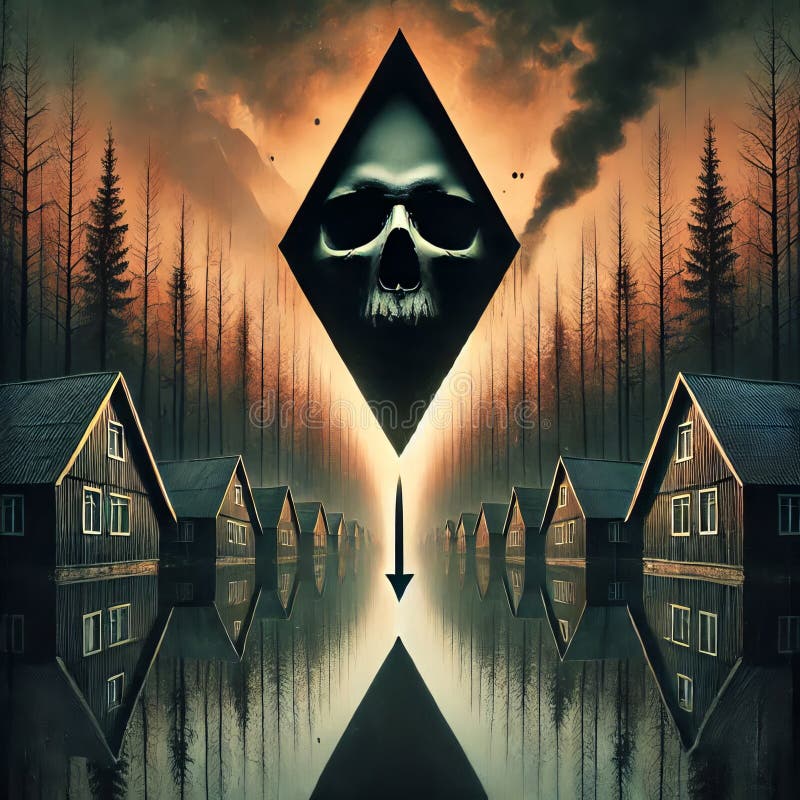 Fear a Sharp Triangle in Black Pointing Downward in the Center Stock ...