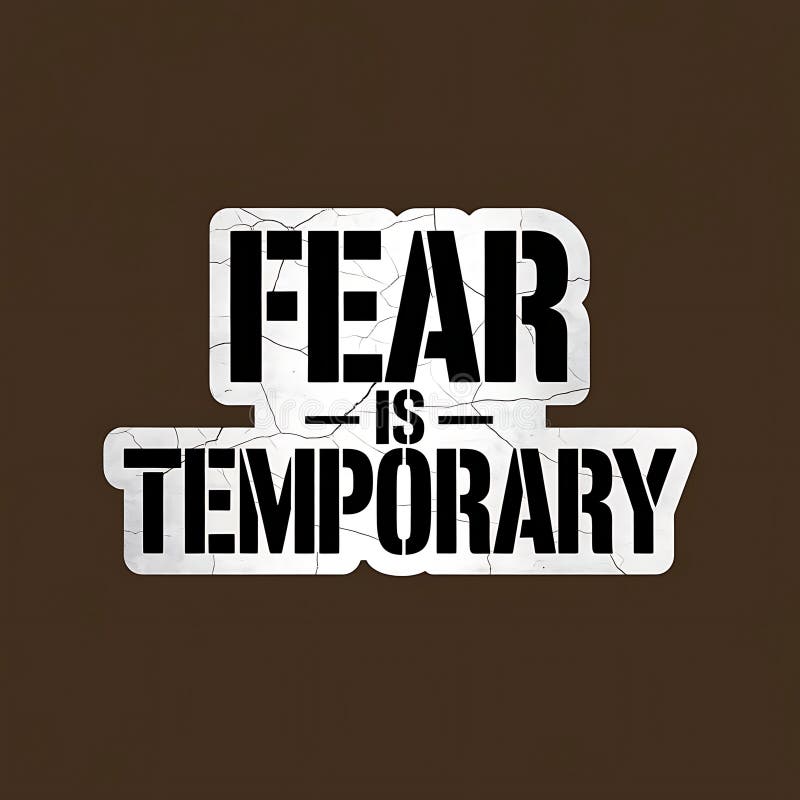 Fear is Temporary Cracked Concrete Texture with Stencil Font, Grayscale ...