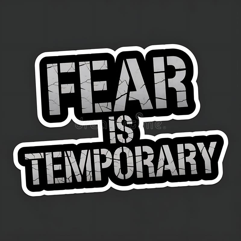 Fear is Temporary Cracked Concrete Texture with Stencil Font, Grayscale ...