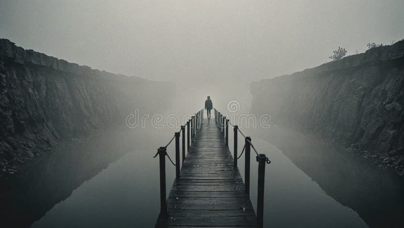 Fear and Uncertainty Concept of Depression Illustrated with Person on ...