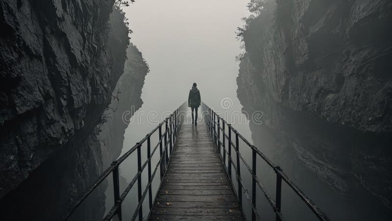 Fear and Uncertainty Concept of Depression Illustrated with Person on ...