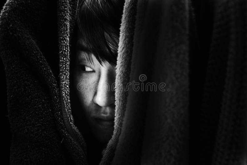Fear Woman Hiding in Closet Stock Photo - Image of depression, abuse ...