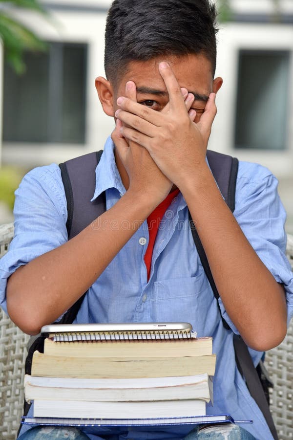A Fearful Boy Student stock photo. Image of friend, scholars - 146780914