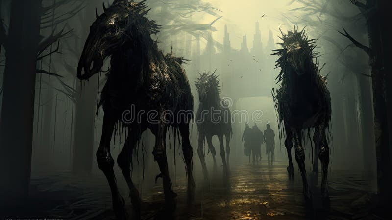Fearful Fantasy Nightmare Creatures Stock Image - Image of shape ...