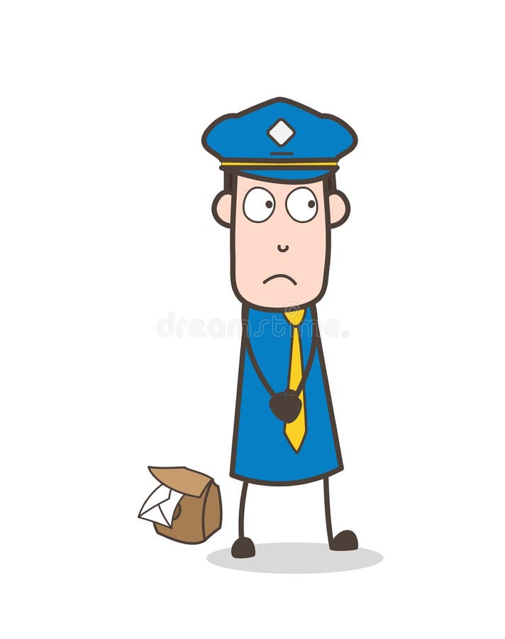 Fearful Mailman Face Expression Vector Stock Illustration ...