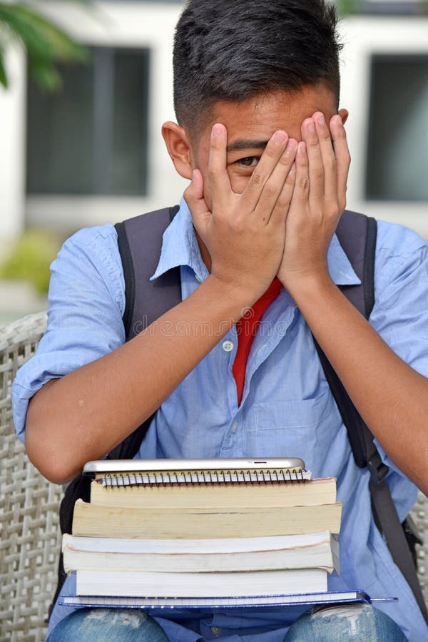 Fearful University Boy Student Stock Photo - Image of pupils, panic ...