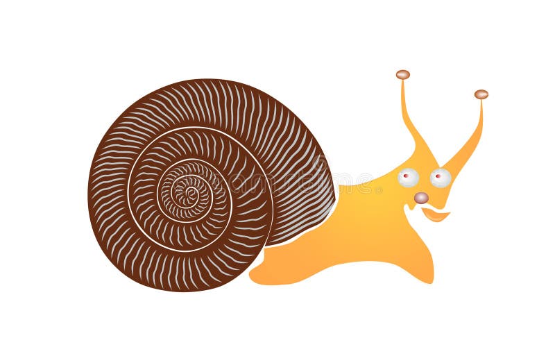 Snail On A White Background Stock Vector - Illustration of afraid ...