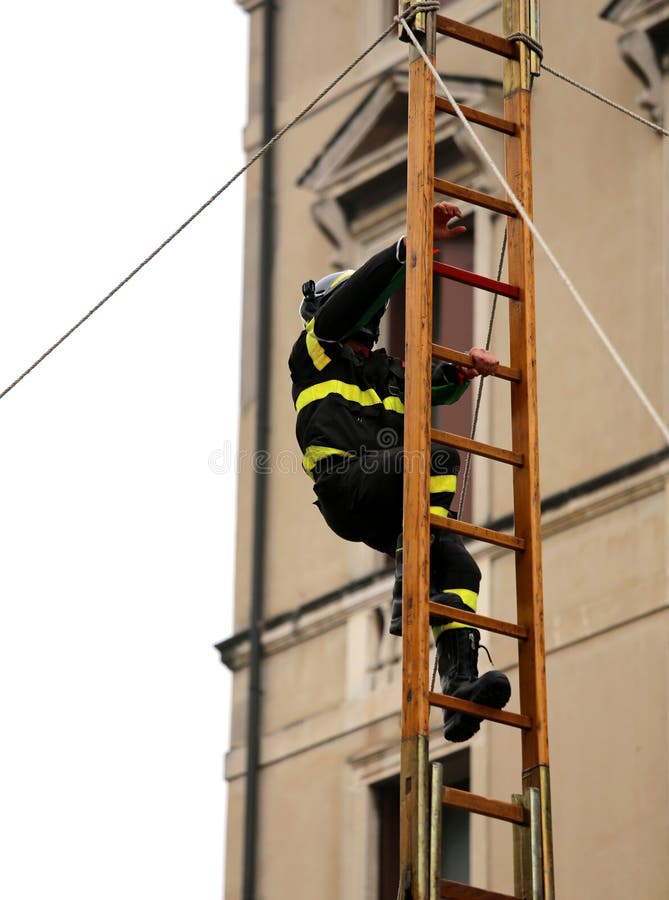 Fire-fighting Services Tutorial with a Firefighter and the Stair Stock ...