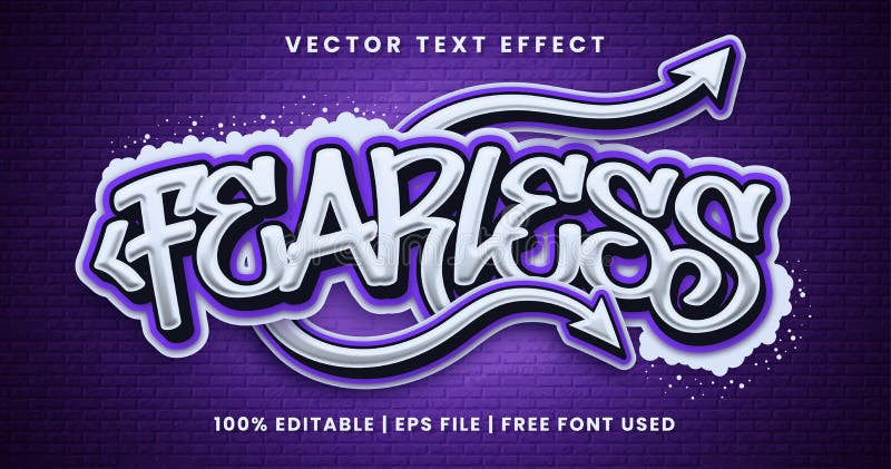 Fearless Text 3d Graffiti Style Stock Vector - Illustration of font ...