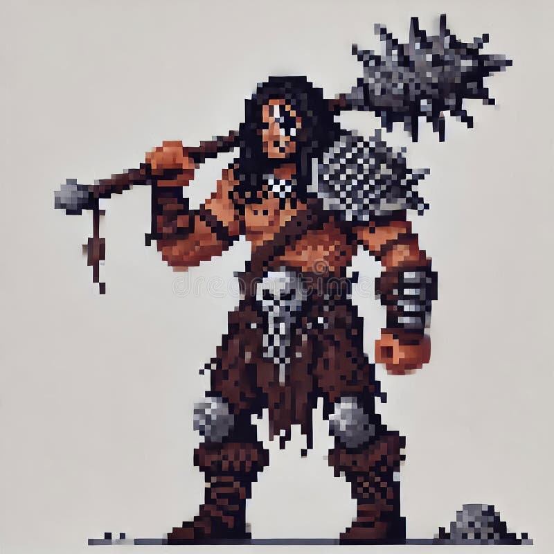 Spiked Mace Wielding Fighter Stock Illustration - Illustration of ...