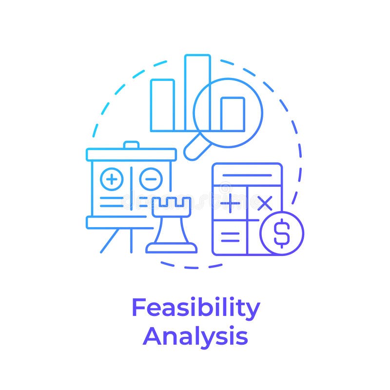 Feasibility Analysis Blue Gradient Concept Icon Stock Illustration ...