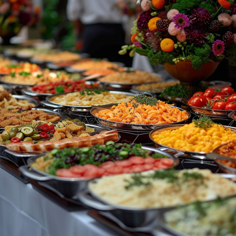 Feast Array a Captivating View of Assorted Dishes on Buffet Stock ...