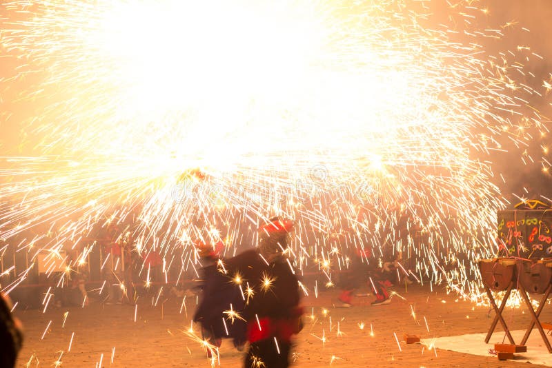 Feast of Fire and Devils, Typical of Catalonia, Spain Stock Photo ...