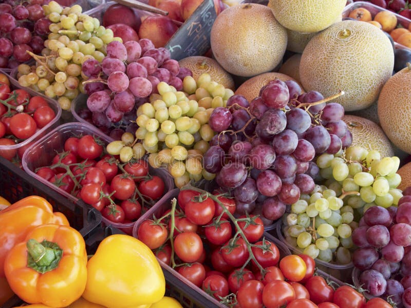 Mixture of Fresh Fruits and Vegetables, Market in Tangier (Morocco ...
