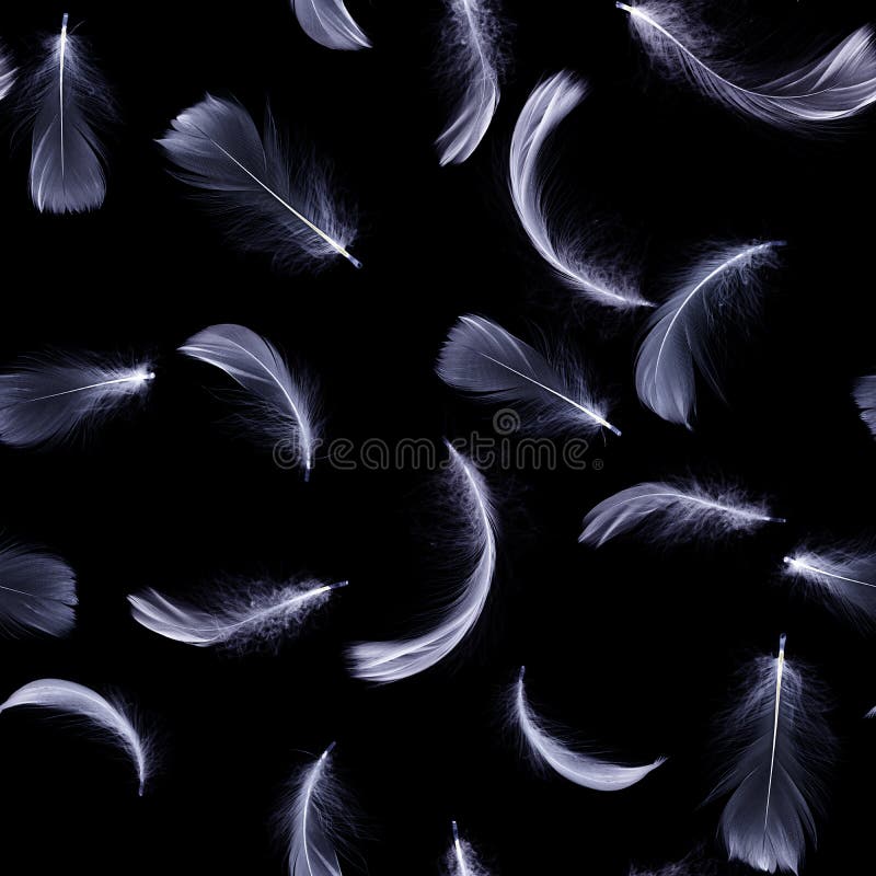 Feather Air Seamless Pattern. White Pastel Angel Feather Closeup ...