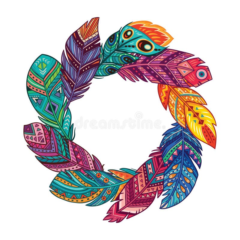 Feather art frame stock vector. Illustration of graphic - 74784213