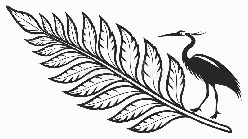 Feather with Bird Corner, Nature Wildlife Element Vector Design ...