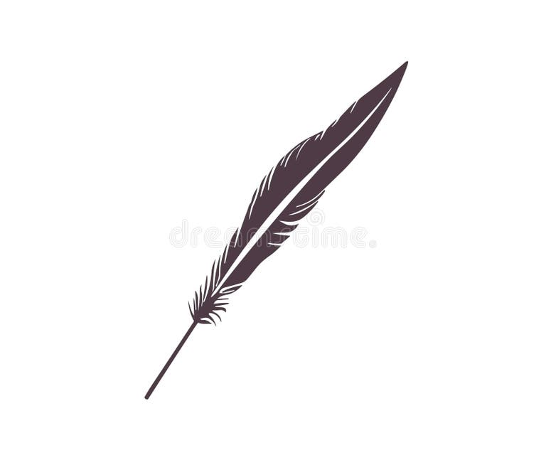 Feather Bird Pen Cartoon Design Stock Illustration - Illustration of ...