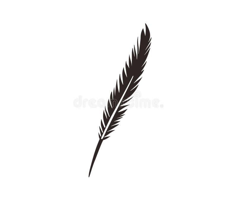 Feather Bird Pen Cartoon Design Stock Illustration - Illustration of ...