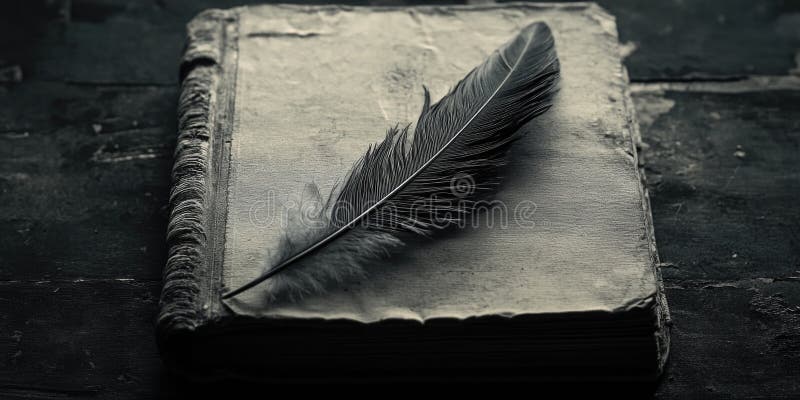 Feather on Book stock photo. Image of flight, knowledge - 380157174