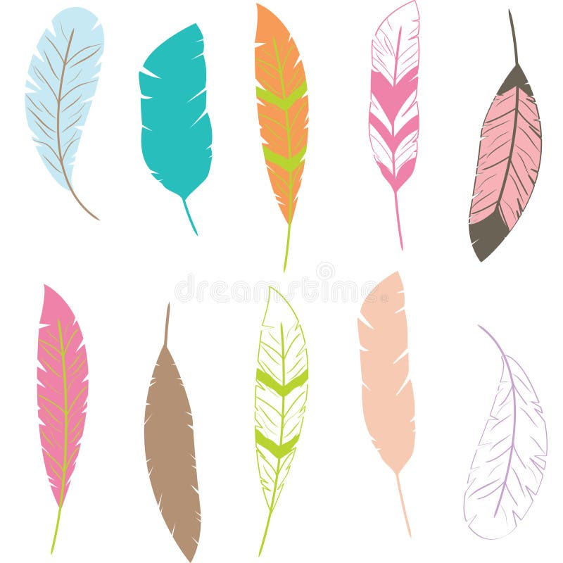 Feather Clip Art Cartoon Illustration Stock Vector - Illustration of ...