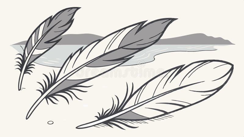 Feather Collection, Delicate Plumes Vector Design Generative AI Stock ...