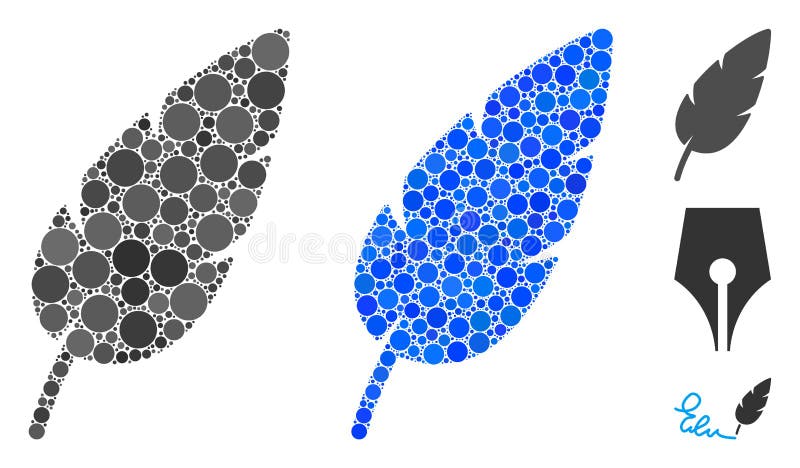 Feather Composition Icon of Round Dots Stock Vector - Illustration of ...
