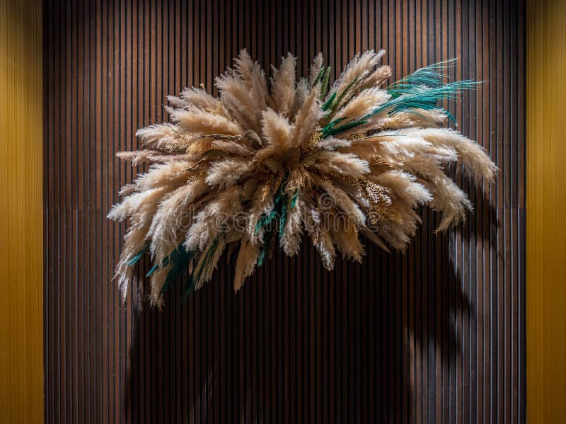 Feather Decoration on the Wall of a Staircase.. Stock Photo - Image of ...