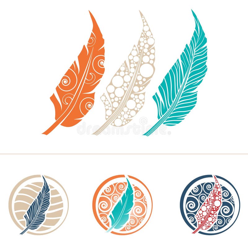 Feather Design Set stock vector. Illustration of icon - 32644062