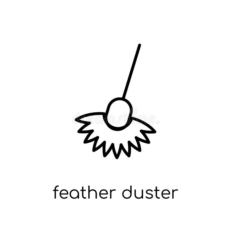 Feather Duster Icon. Trendy Modern Flat Linear Vector Feather Du Stock ...