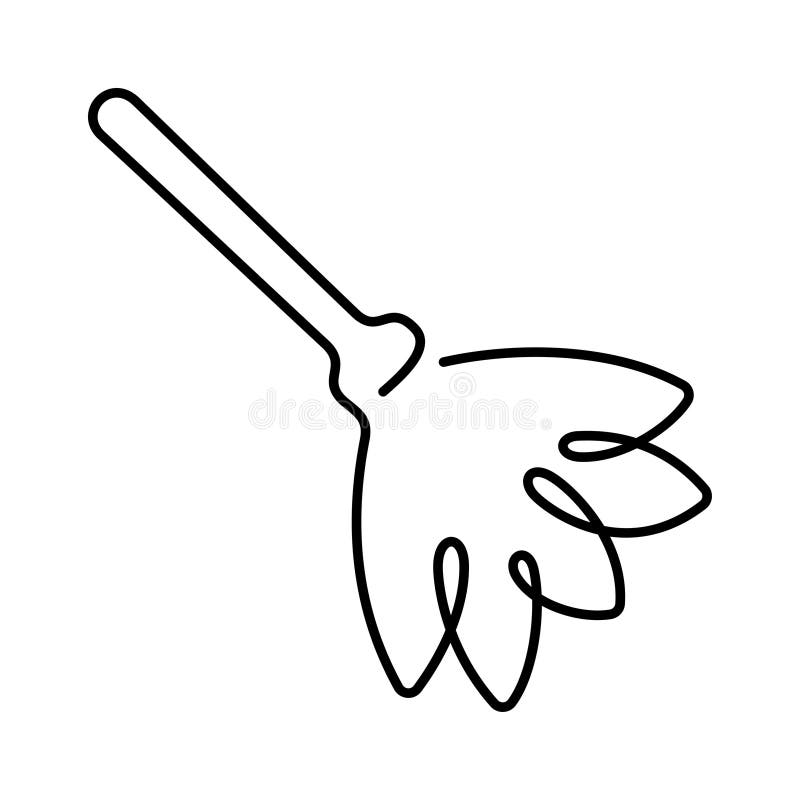 Feather Duster One Line Vector Icon Stock Vector - Illustration of ...