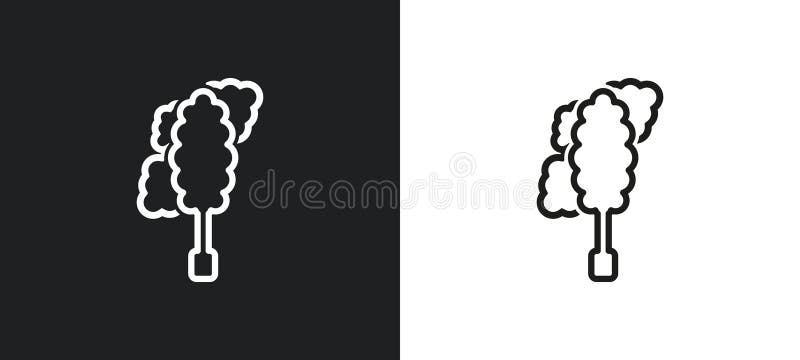 Feather Duster Outline Icon in White and Black Colors. Feather Duster ...