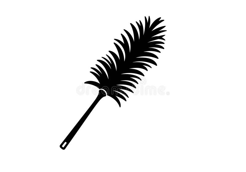 Feather duster silhouette stock vector. Illustration of sketch - 380564209