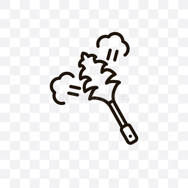 Feather Duster Vector Linear Icon Isolated on Transparent Background ...