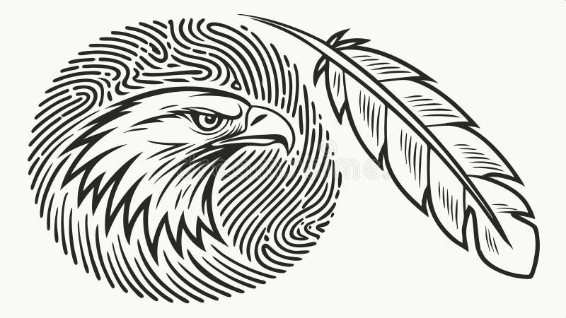 Feather Eagle Fingerprint, Freedom Identity, Soaring Person, Eagle Mark ...
