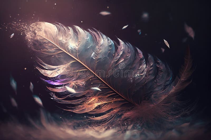 A Feather is Flying through the Air with a Blurry Image of it S ...