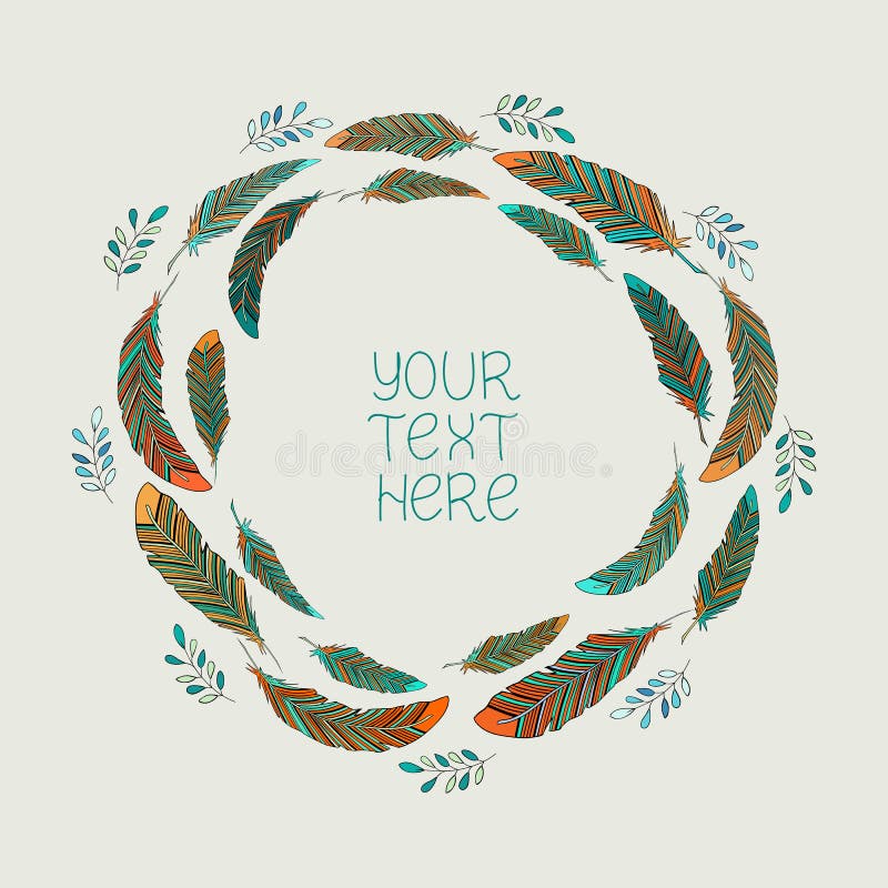 Feather frame design stock vector. Illustration of poster - 77421512