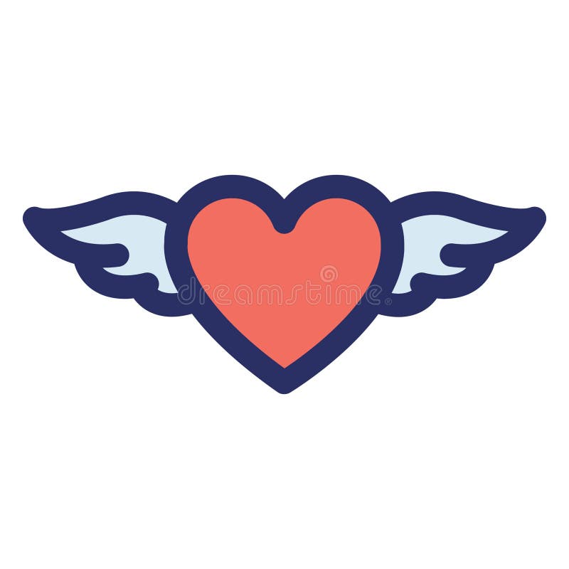 Feather, Heart Isolated Vector Icon Which Can Easily Modify or Edit ...
