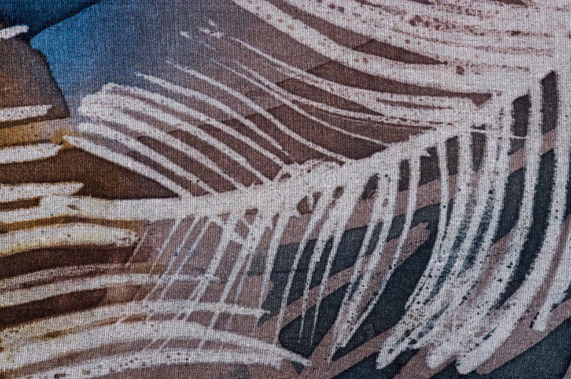 Feather, Hot Batik, Background Texture, Handmade on Silk Stock Image ...
