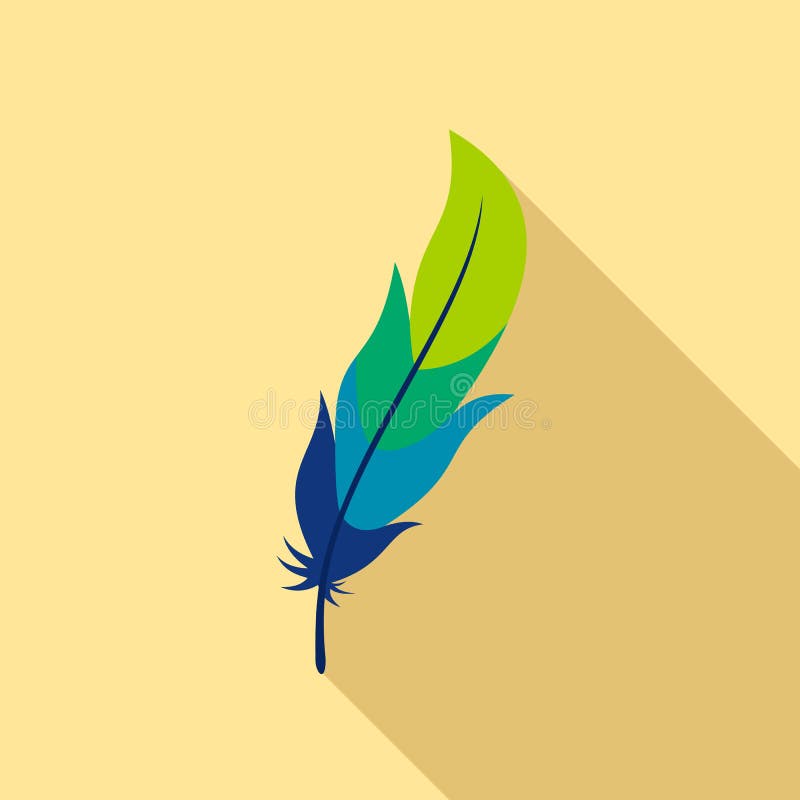 Feather icon, flat style stock vector. Illustration of element - 126311964