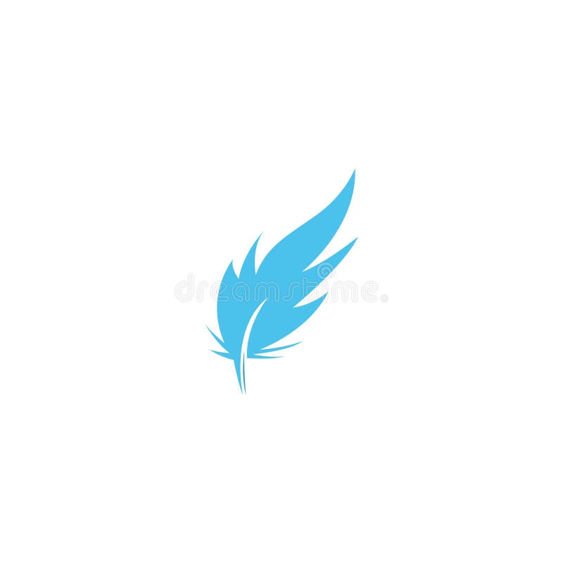 Feather Icon Logo Flat Design Template Stock Vector - Illustration of ...
