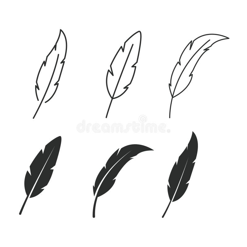 Feather Icon Set Vector Design Illustration Element Stock Vector ...