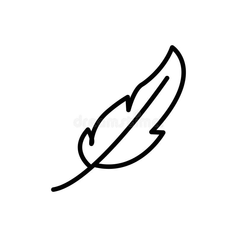 Feather Icon Thin Line Art Isolated Stock Illustration - Illustration ...