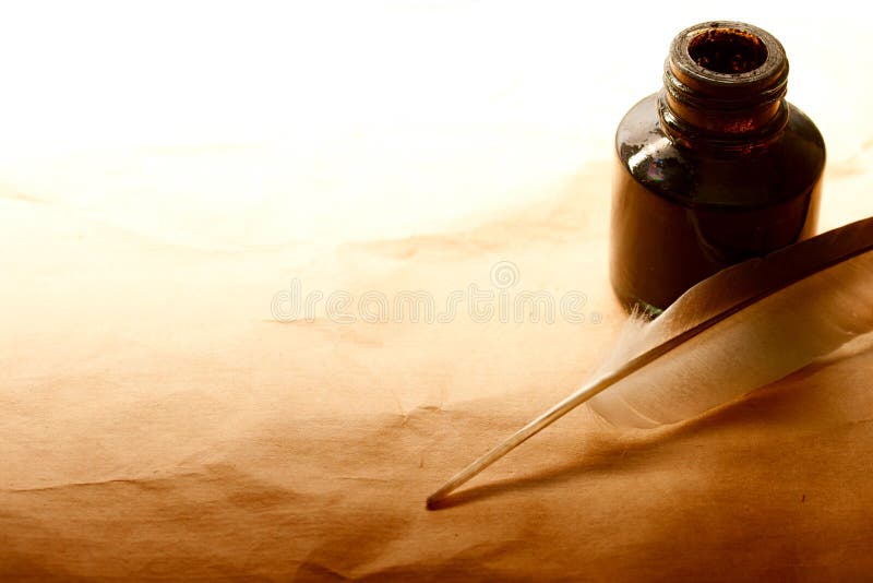 Ancient letter and ink pen stock photo. Image of fashioned - 2265202