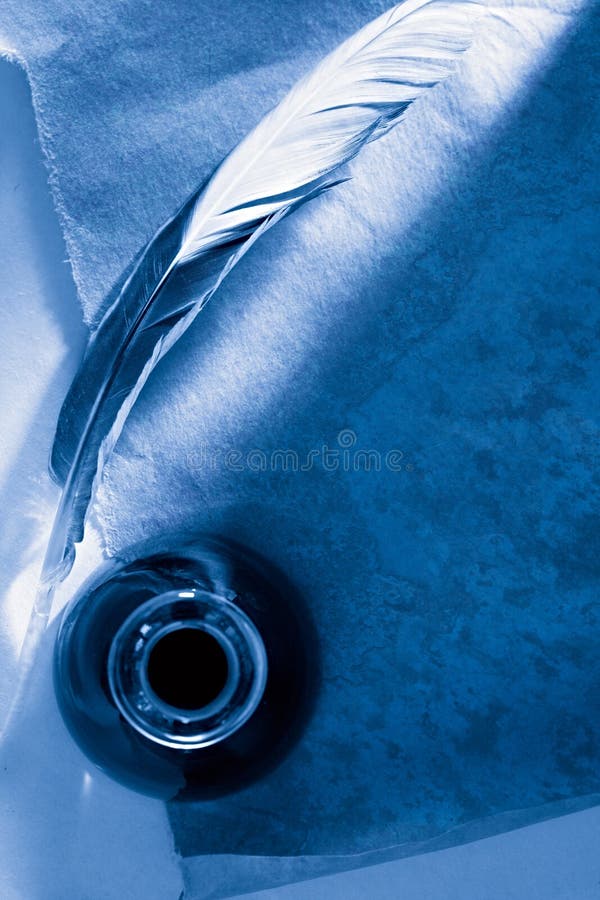 Feather and ink bottle stock image. Image of feather - 23848341