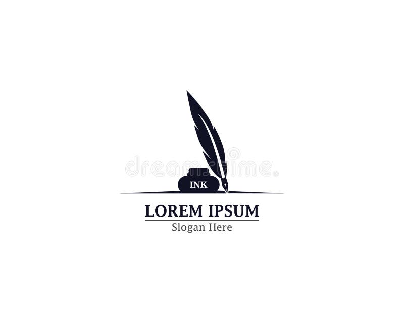 Feather Ink Pen Logo Illustartion Design Stock Illustration ...