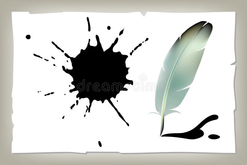 Feather, ink stock vector. Illustration of object, literature - 31564863