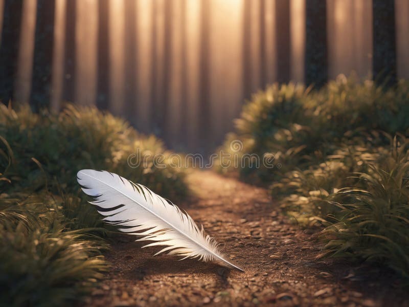 A Feather Its Delicate Form - Generated by Ai Stock Illustration ...