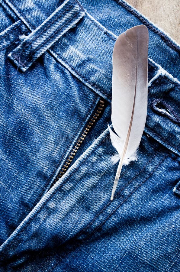 Feather on jeans stock image. Image of wear, pattern - 32339035