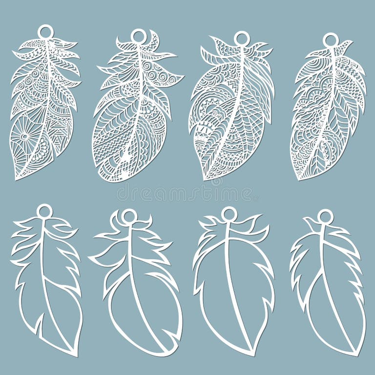 Feather. Laser Cut. Feathers on a String. Template for Laser Cutting ...